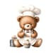 Cute Teddy Bear Chef Clipart Set 10 High-quality PNG & JPG Files for ...