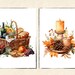 Watercolor Thanksgiving Clipart, Hello Fall PNG Files, Thanksgiving ...