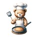Cute Teddy Bear Chef Clipart Set 10 High-quality PNG & JPG Files for ...