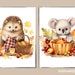 Watercolor Animals' Fall Kitchen Clipart, 12 High Quality PNG Files and ...