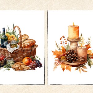 Watercolor Thanksgiving Clipart, Hello Fall PNG Files, Thanksgiving ...