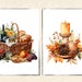 Watercolor Thanksgiving Clipart, Hello Fall PNG Files, Thanksgiving ...