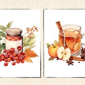 Watercolor Thanksgiving Clipart, Hello Fall PNG Files, Thanksgiving ...