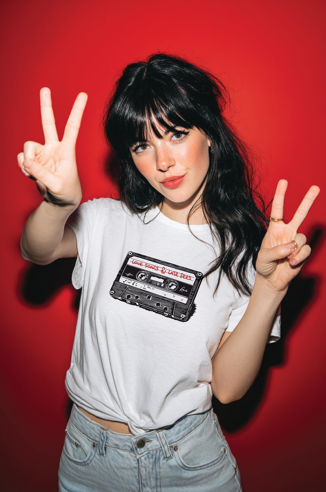 Lovesongs & Late Fees Shirt | Downtown Girl Y2K Tee | Indie Grunge ...