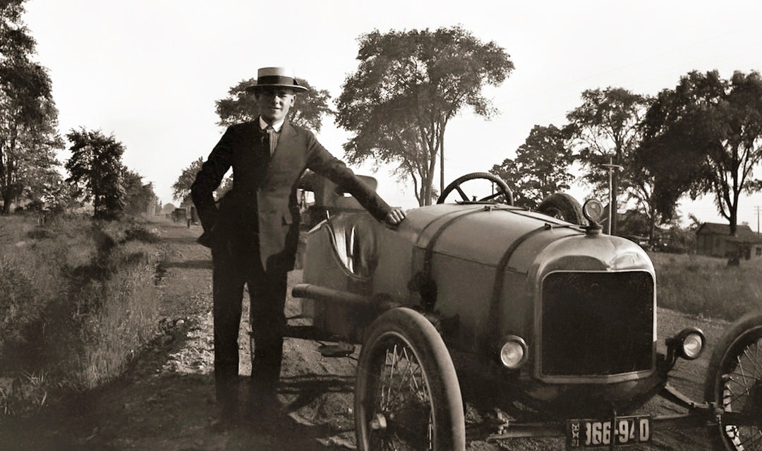 Old Photo Man With His Race Car- Digital Download - Etsy