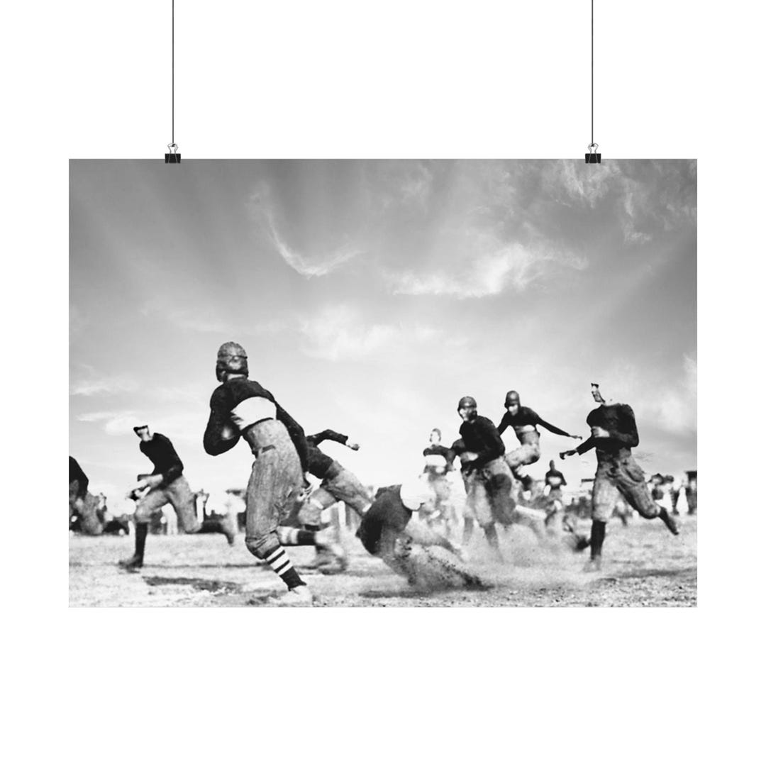 Vintage Football Game Photo Poster: 1900s American Sports Art - Etsy