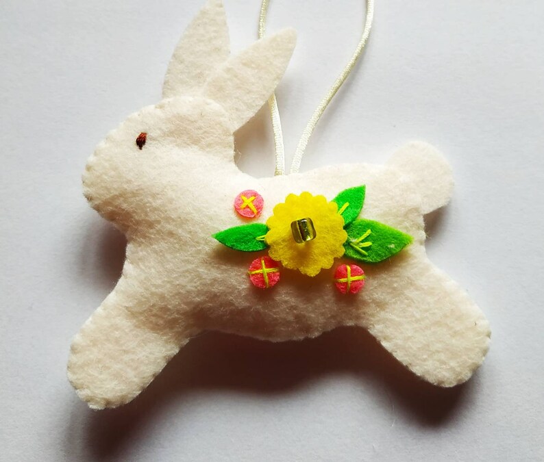 Easter Felt Ornaments Felt Eggs Flowers Set of 2 3 or 5 - Etsy