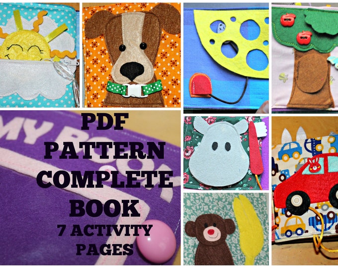 Quiet Book Pattern and Instructions, Complete Book, 7 Activity Pages - Etsy