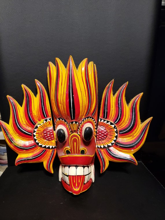 Sri Lankan fire Demon Mask | Etsy