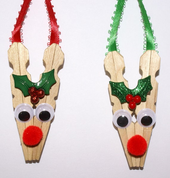 Rudolph The Reindeer Clothespin Ornament Clothes Pin, Ornament,
