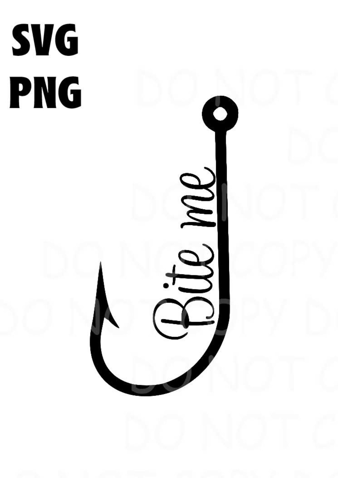 Bite Me Fish Hook SVG PNG Digital File - Etsy