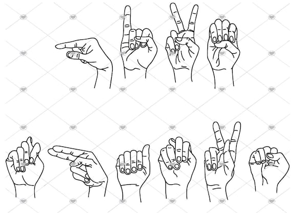 Give Thanks in Sign Language SVG PNG Digital File Format | Etsy