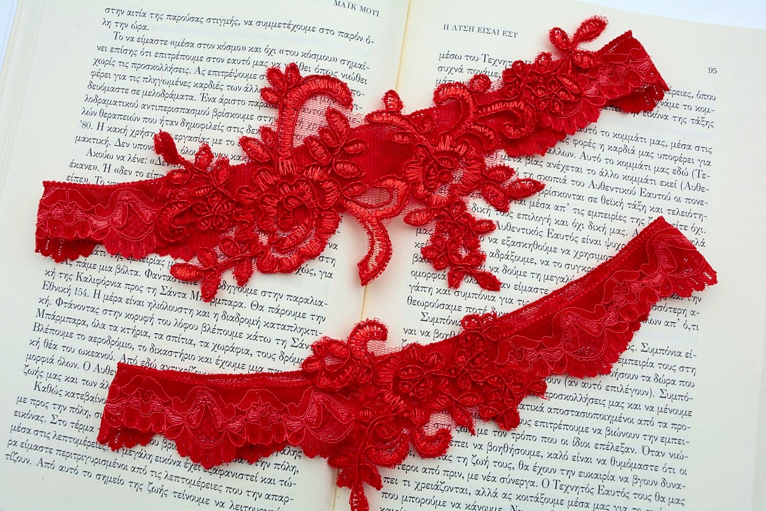 Red Wedding Garter Bridal Garter Red, Lace Garter Set, Wedding Garter ...