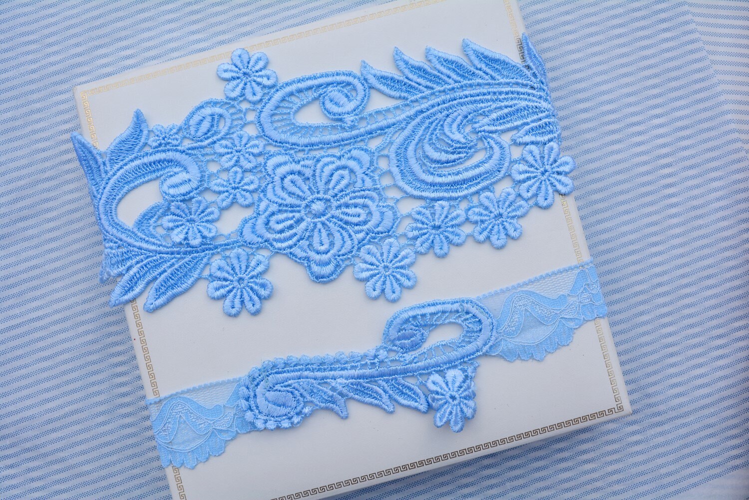Light Blue Garter Set Belt Lace for Wedding Garter Bridal - Etsy