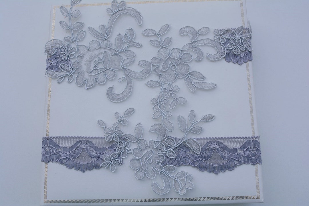 Wedding Garter Grey, Bridal Garter Grey, Lace Garter Set, Wedding ...