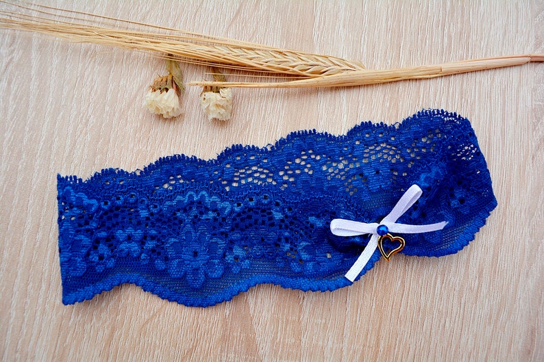 Royal Blue Wedding Keep Toss Garter Lace Gold Heart Charm, Blue Toss ...