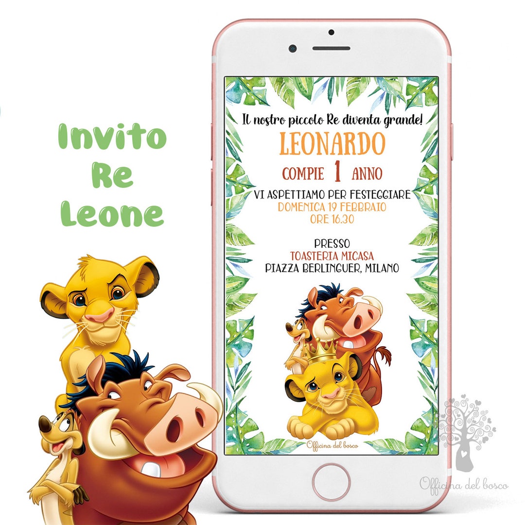 INVITACIÓN DIGITAL SIMBA invitación fiesta whatsapp personalizable ...