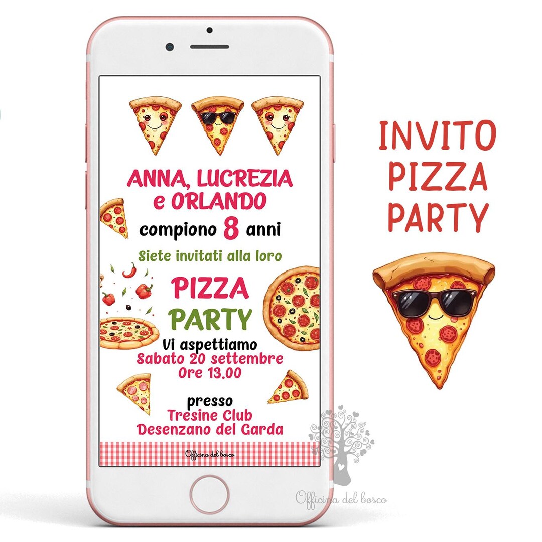 Digital Pizza Party Invitation, Classy Pizza Party, Pizza Party ...