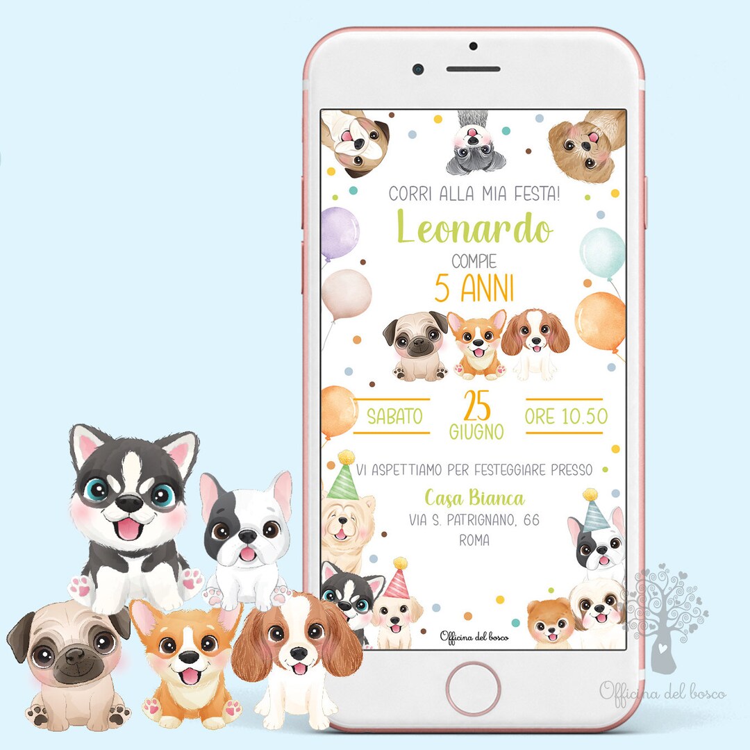Digital DOG Invitation, Invitation for Baptism Parties, DOG Invitation ...