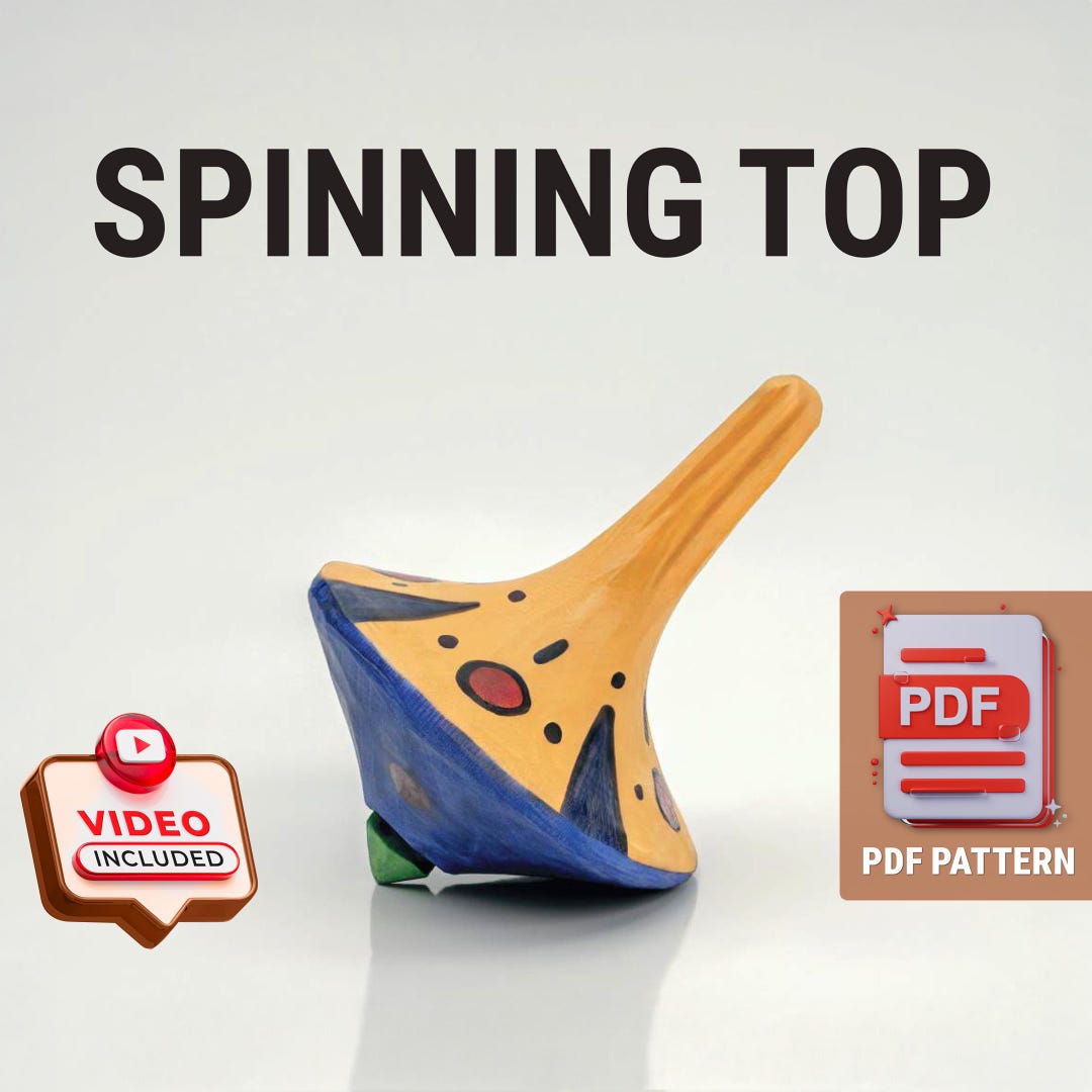 DIY Toy Project - Spinning Top Wood Carving Pattern | PDF Guide - Etsy