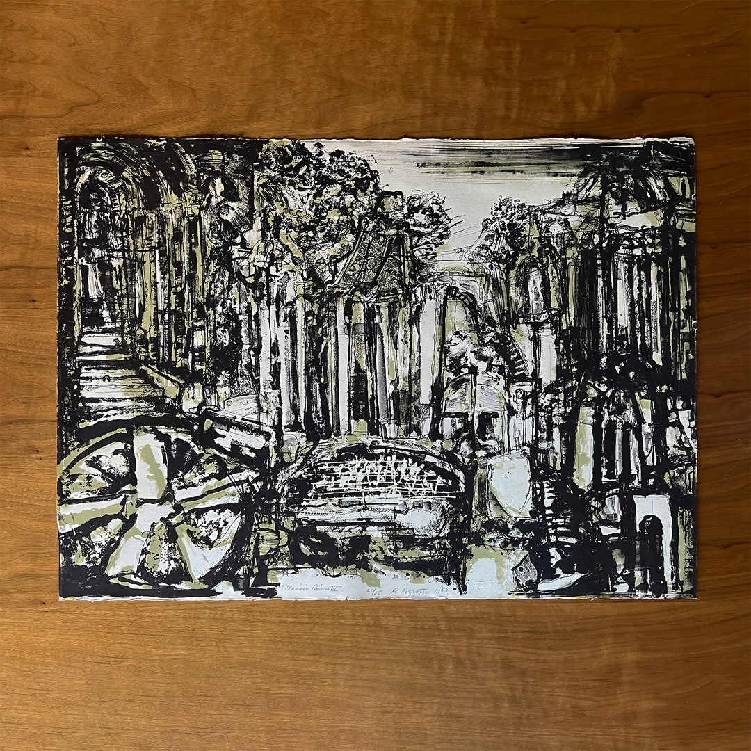 1963 Rudy Pozzatti (1925-2021) Lithograph, “classic Ruins III,” 21/25 ...
