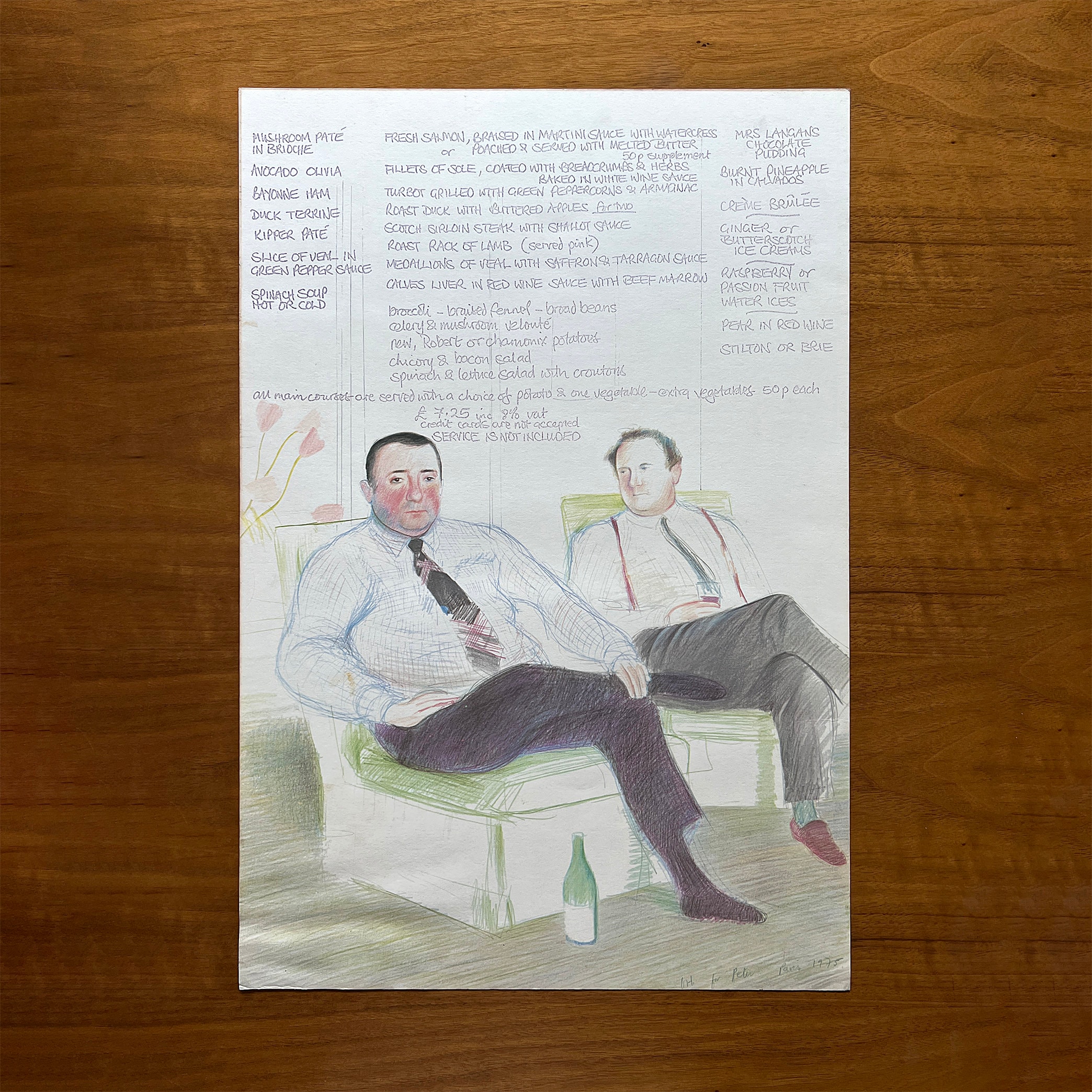 1976 David Hockney Illustrated Menu for Langan’s Brasserie - Etsy