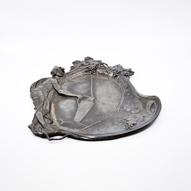 Art Nouveau WMF Card Tray With Goddess and Grapevines - Etsy
