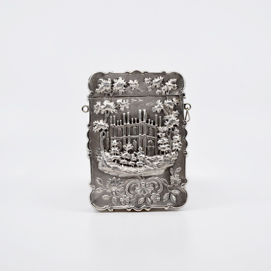 1850s Sterling Repoussé Card Holder by Leonard & Wilson Silversmiths of ...