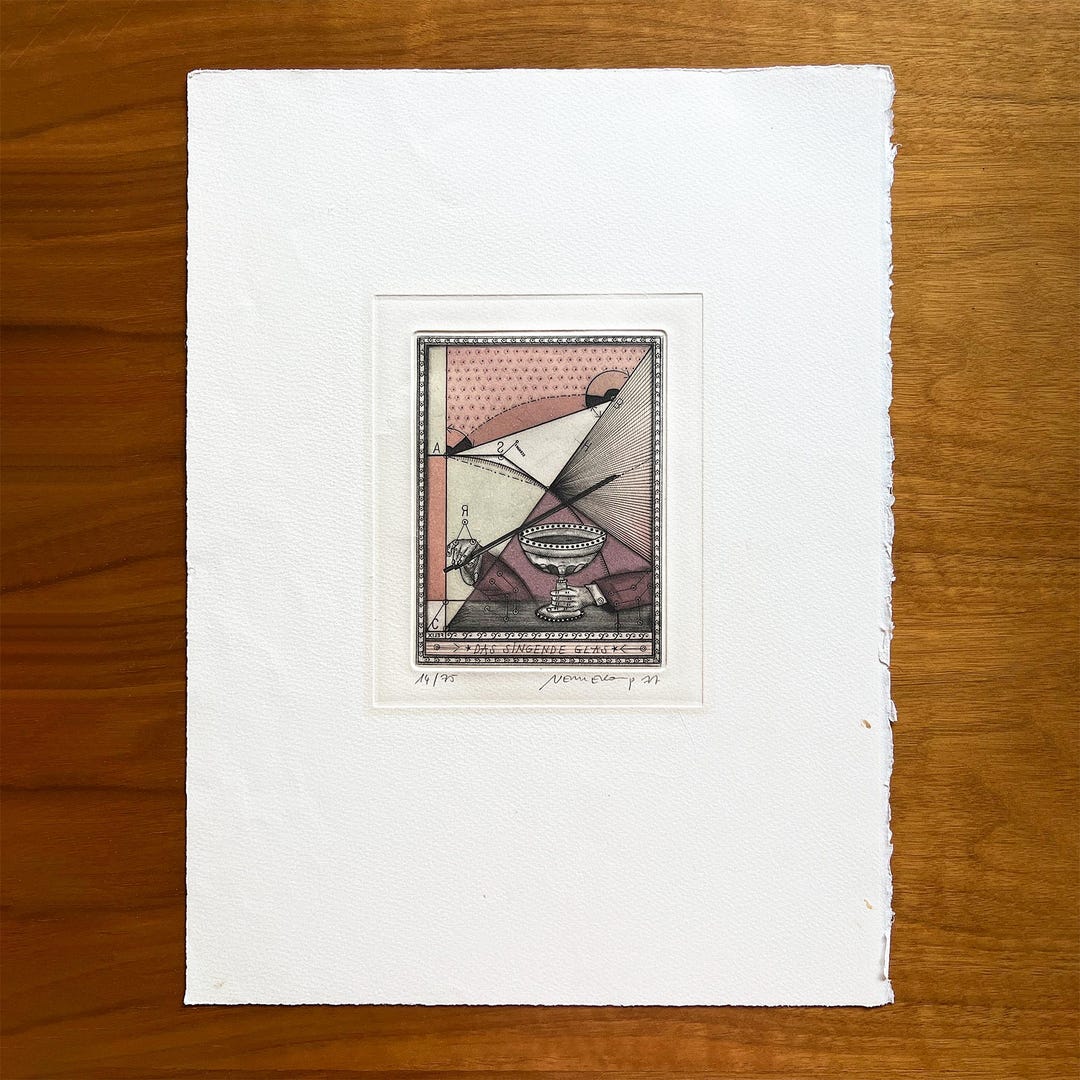 1977 Johannes Vennekamp (b. 1935) Etching and Aquatint, “das Singende ...