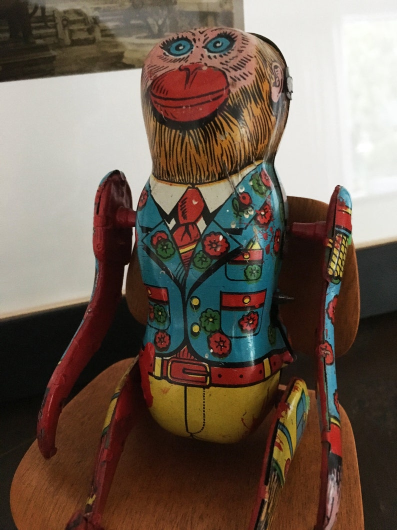 Vintage Natraj Tin Toy Flipping Monkey - Etsy