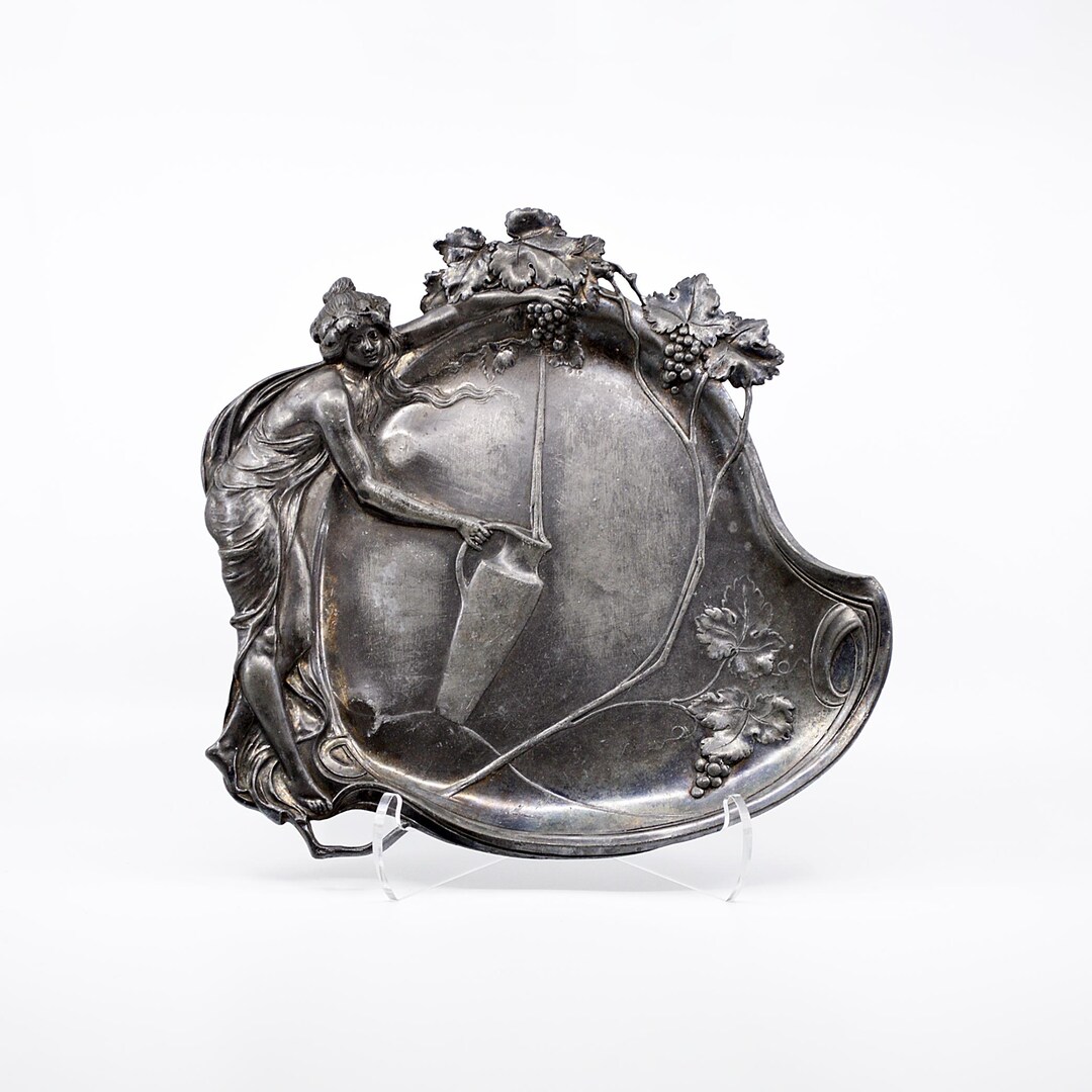 Art Nouveau WMF Card Tray With Goddess and Grapevines - Etsy