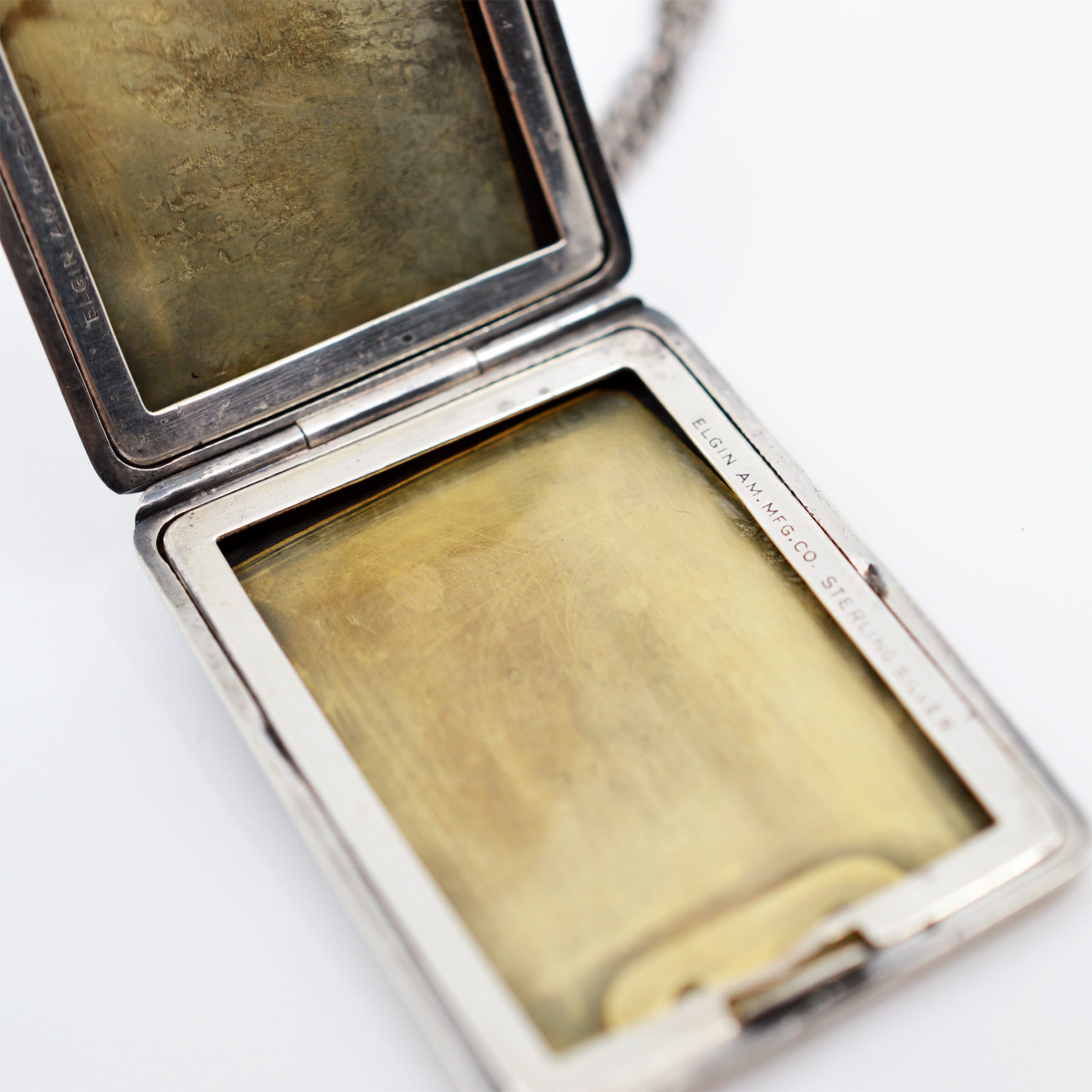 1920s Elgin Manufacturing Co. Book Style Engraved Sterling Silver ...