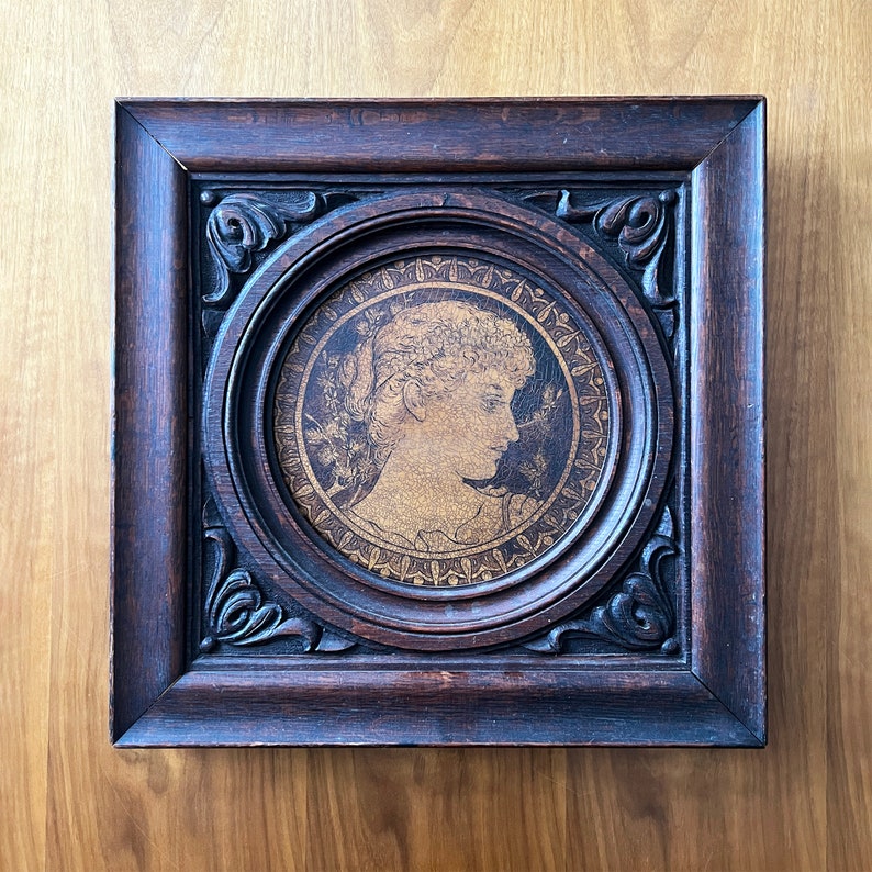 19th Century Prussian Neo-classical Profile in Hand Carved Oak Frame - Etsy