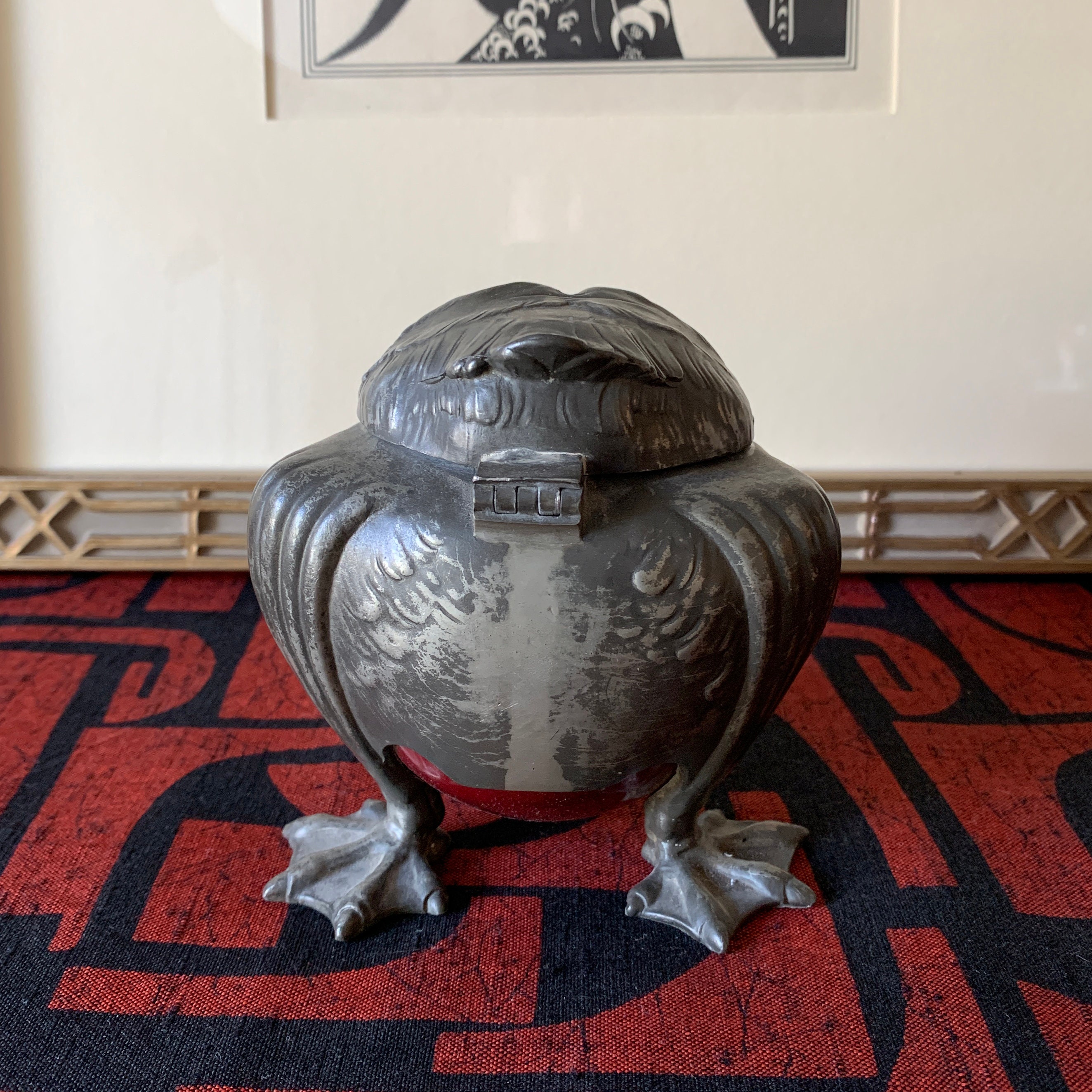Art Nouveau Pewter "grotesque Bird" Pelican Design Inkwell, C.1905 - Etsy