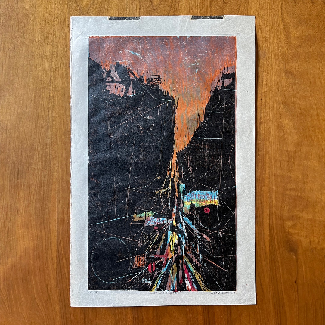 1964 Clare Romano (1922-2017) Woodcut, “into the Clefts,” Edition of ...