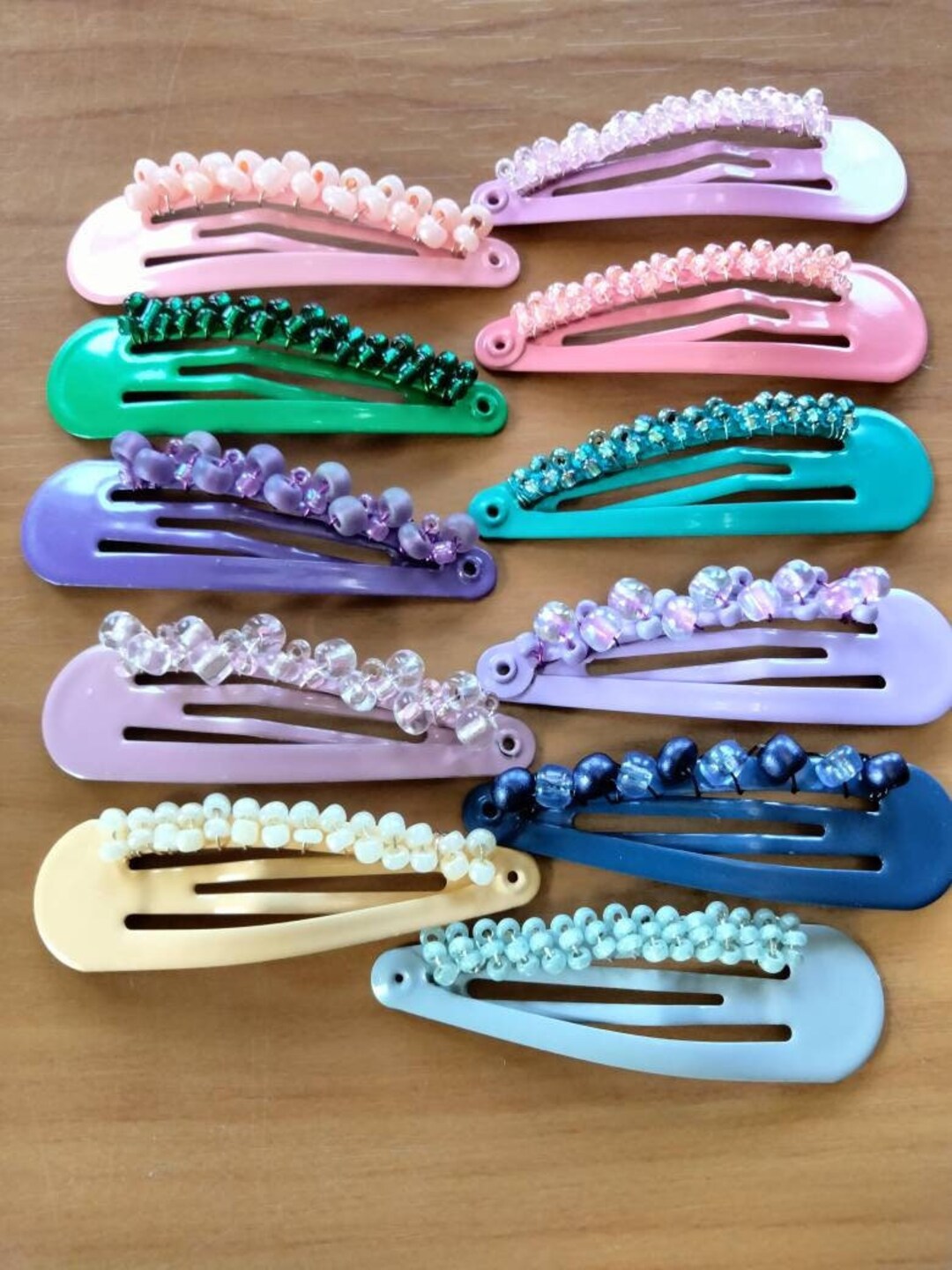 Themed Beaded Hair Clip Set, Beaded Hair Clip, Bead Hair Clip, Hair ...