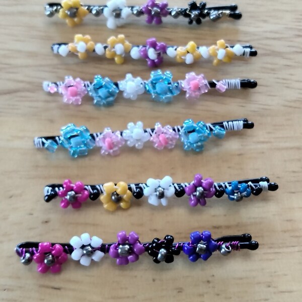 Beaded Hair Pins - Etsy