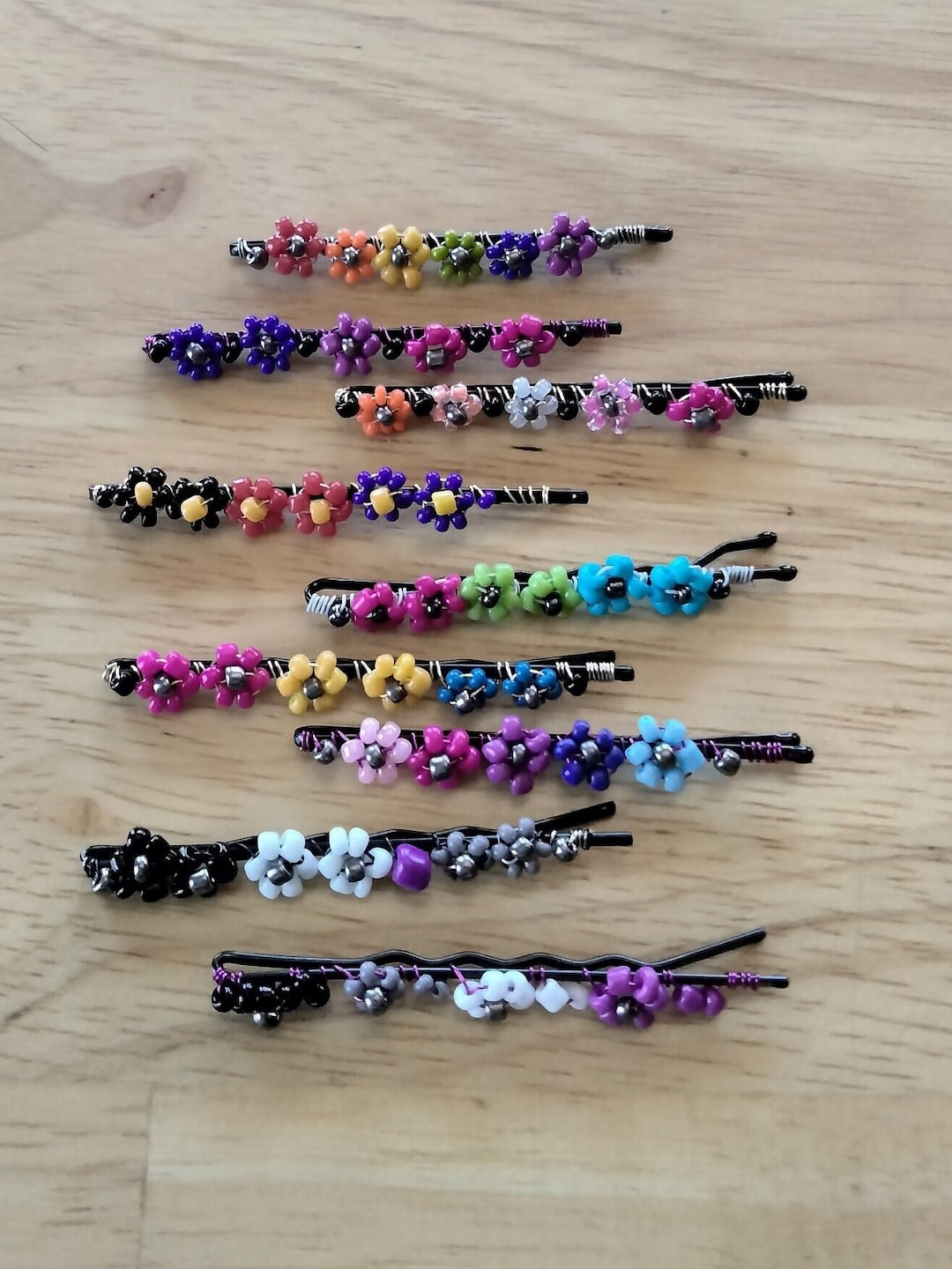 Love is Love - Pride Flag Flower, Beaded Pin Set, Beaded Hair Pin, Bead ...