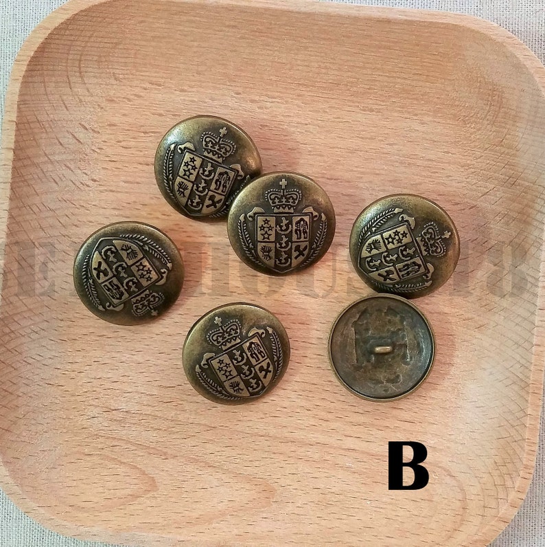 10 PCS 25mm 1 Metal Shank Sewing Buttons for Coat, Jacket, Blazer, Suit ...