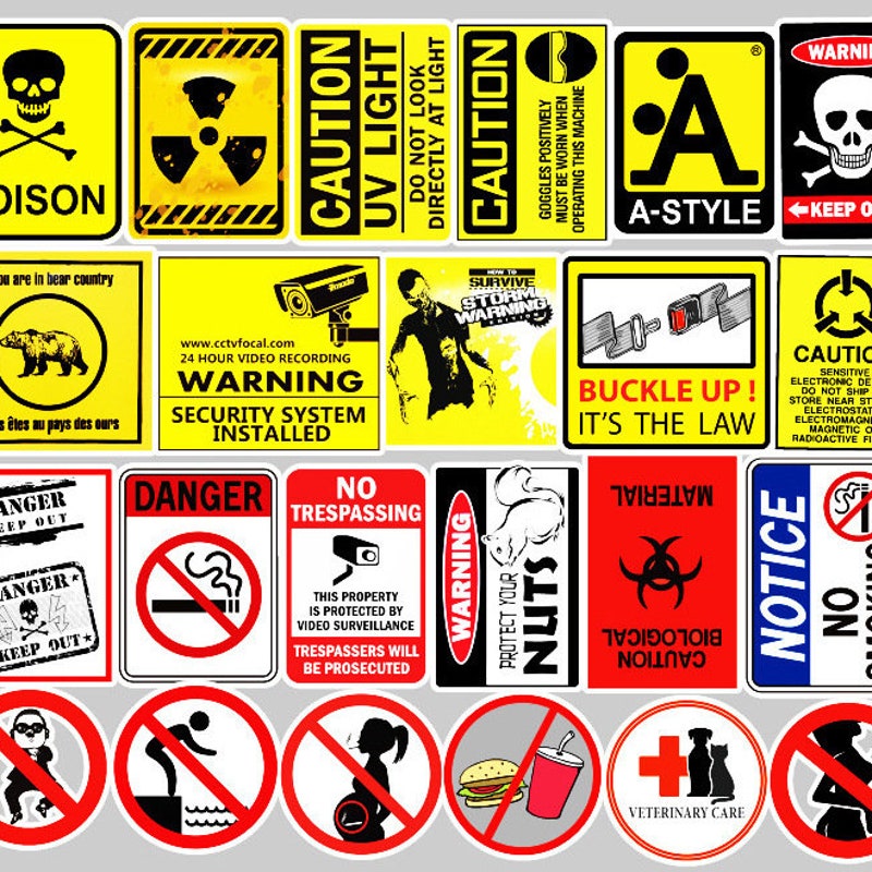 Funny Warning Stickers - Etsy