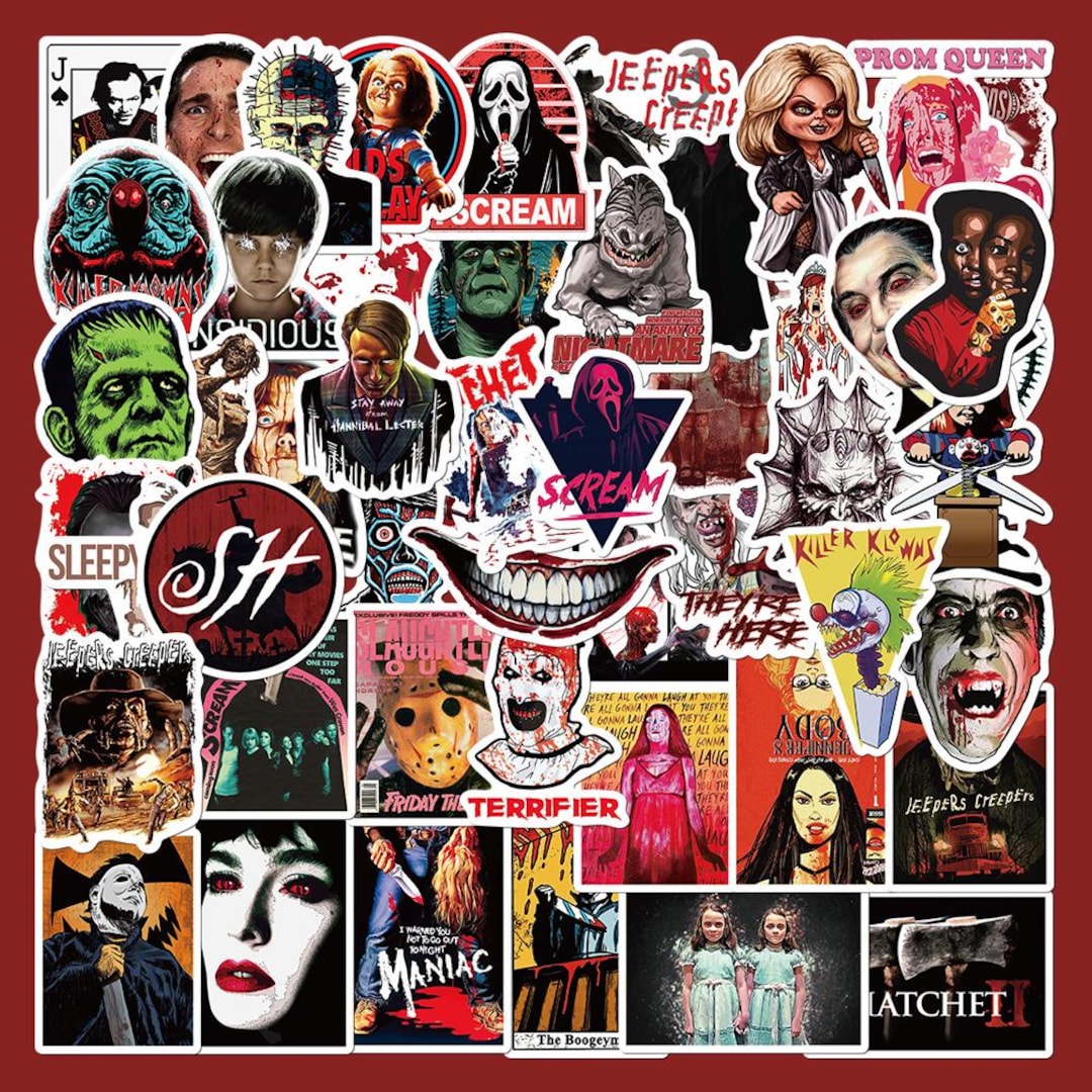 100 PCS Classic Horror Movie Characters PVC Sticker Pack | Waterproof ...