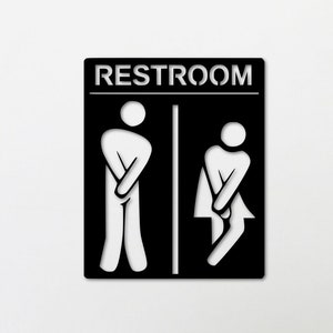 Urgent Restroom Sign Bathroom Decor Funny Bathroom Signs Metal Bathroom ...