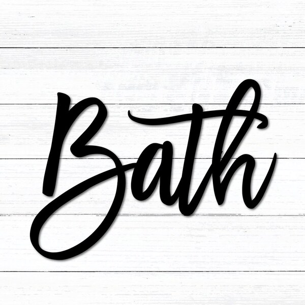 Cursive Bathroom Sign - Etsy