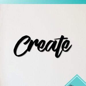 Create Sign Metal Wall Art Word Wall Decor Create Word Wall Hanging ...