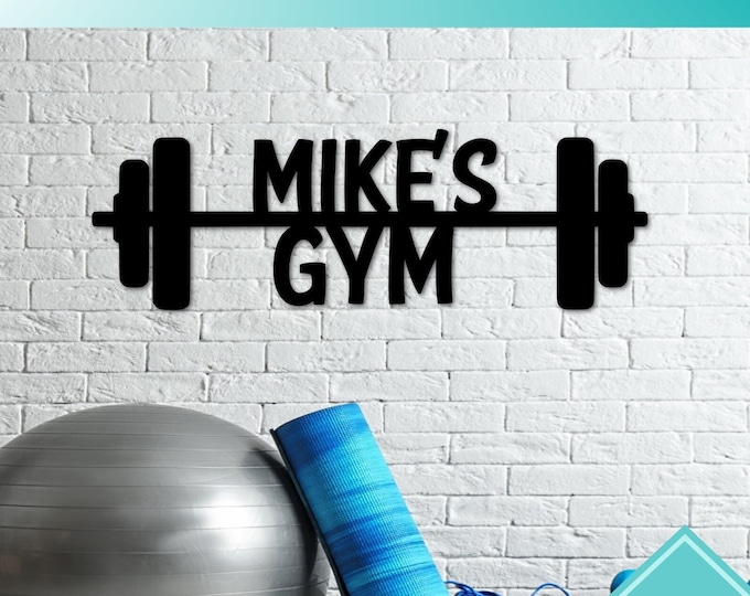 Personalized Gym Sign With Name Custom First or Last Name Metal Sign ...