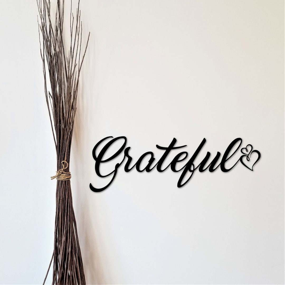 Metal Grateful Sign Wall Decor Grateful Hearts Sign Living Room Decor ...