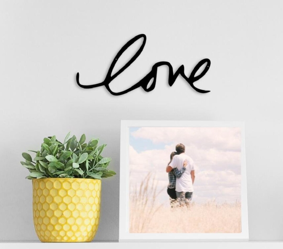 Metal Love Sign Cursive Love Word Sign Wedding Decor Valentine's Day ...