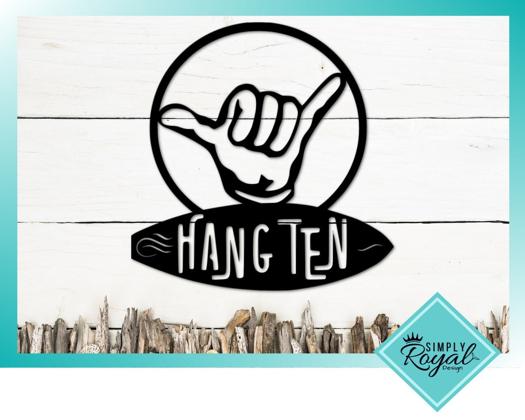 Hang Ten Sign / Surf Art Metal Wall Art / Decoración de surf / Regalos ...