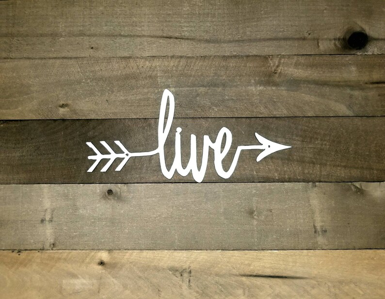 Live Arrow Sign Metal Word With Arrow Metal Wall Decor - Etsy