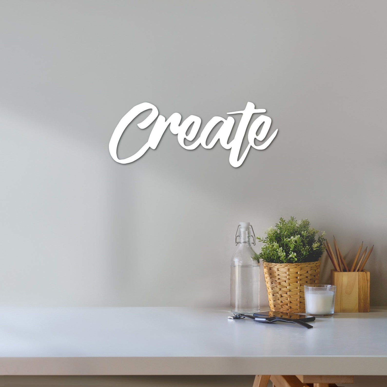 Create Sign Metal Wall Art Word Wall Decor Create Word - Etsy